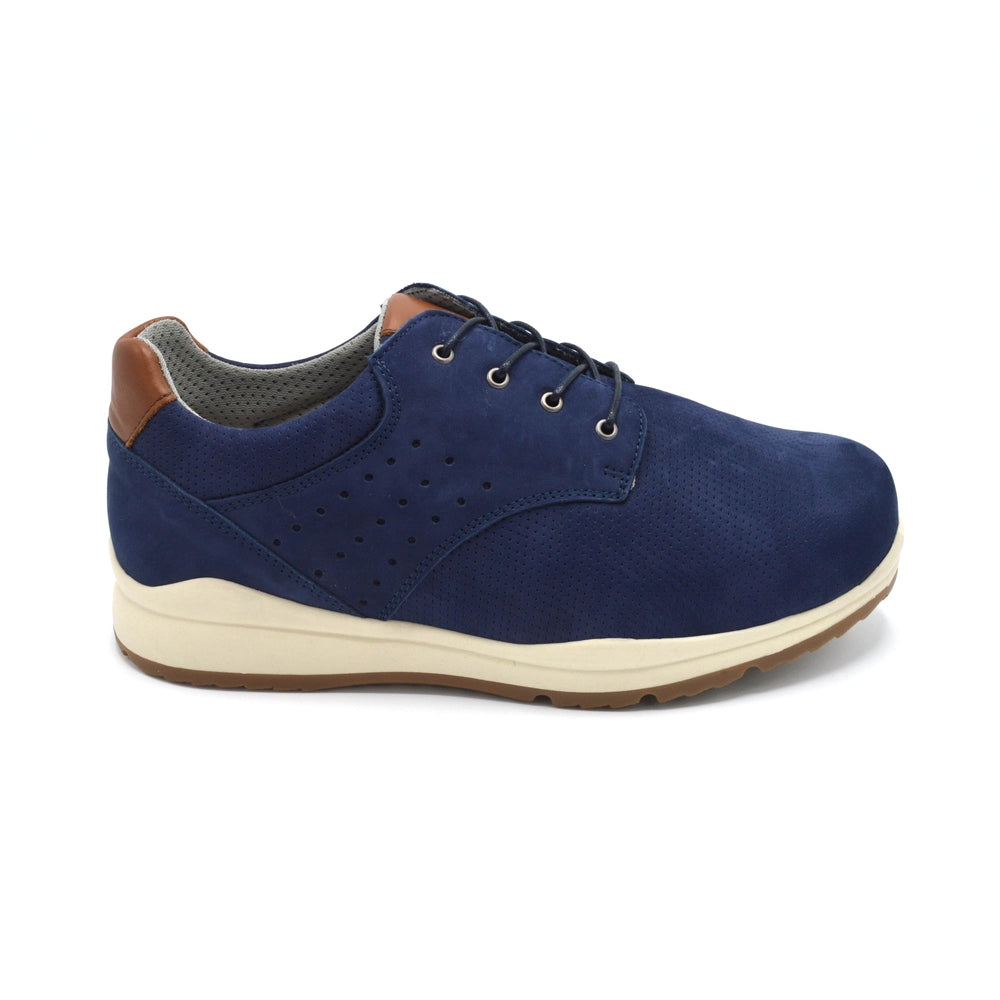 DB Benjamin - Mens Extra Wide Fit Casual Trainer - Navy – Wide Shoes