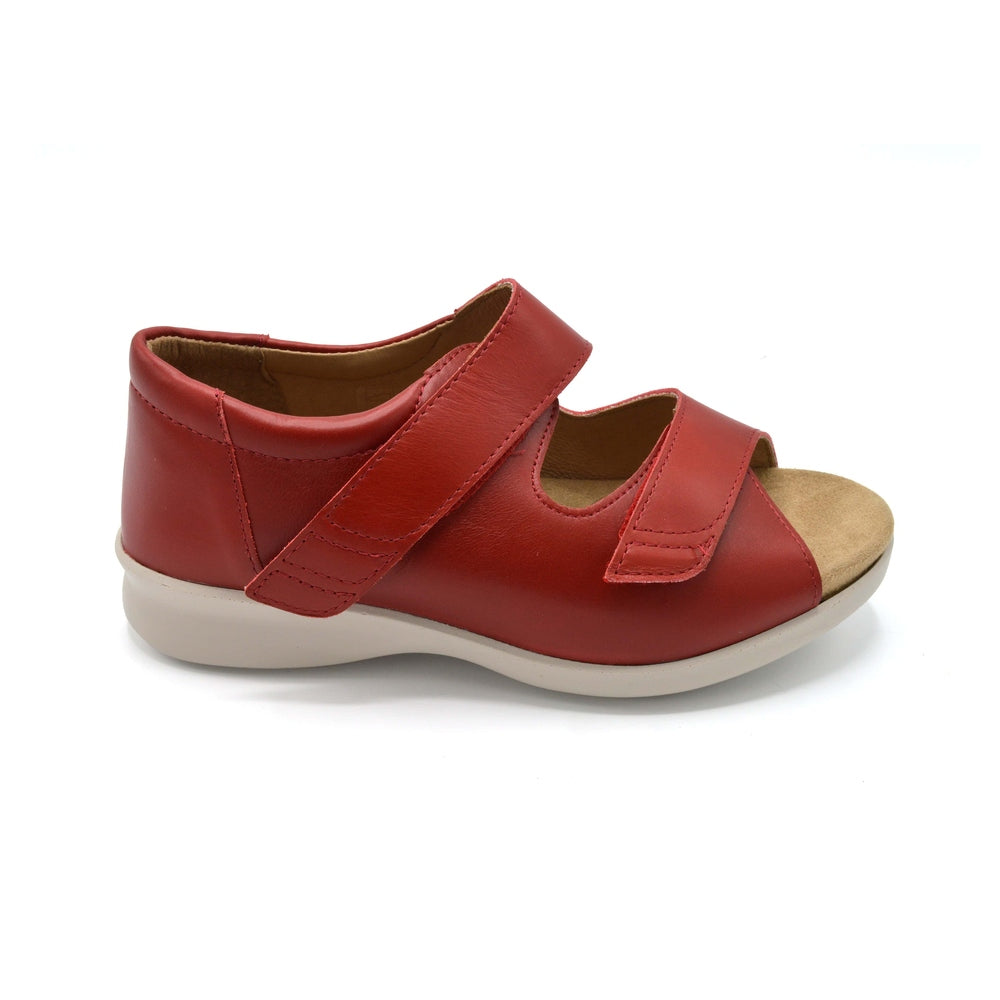 DB Bliss - Ladies Extra Wide Sandal - 6V(6E-8E) Fitting - Red — Wide Shoes