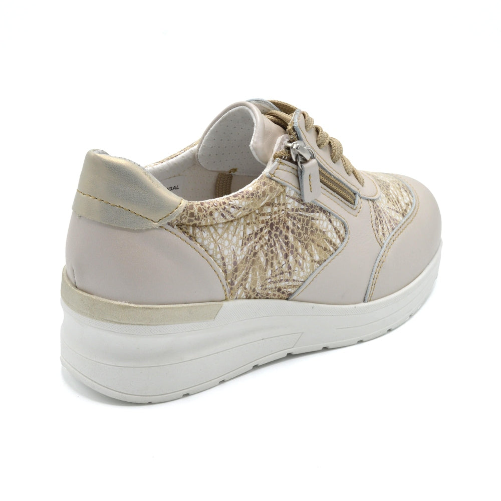DB Wolf - Extra wide ladies trainer with extra deep toe box - Beige ...