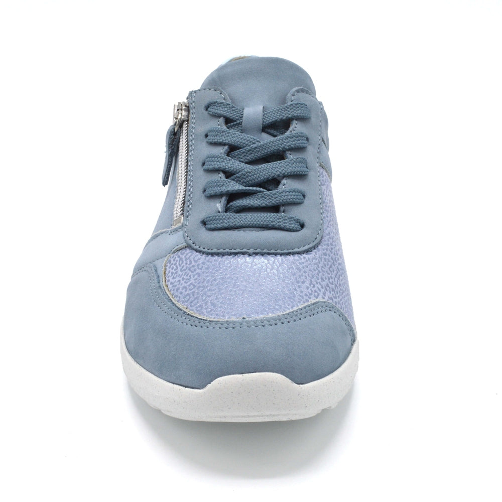 Waldlaufer Ire - Ladies Extra Wide Summer Trainer - Sky Blue — Wide Shoes