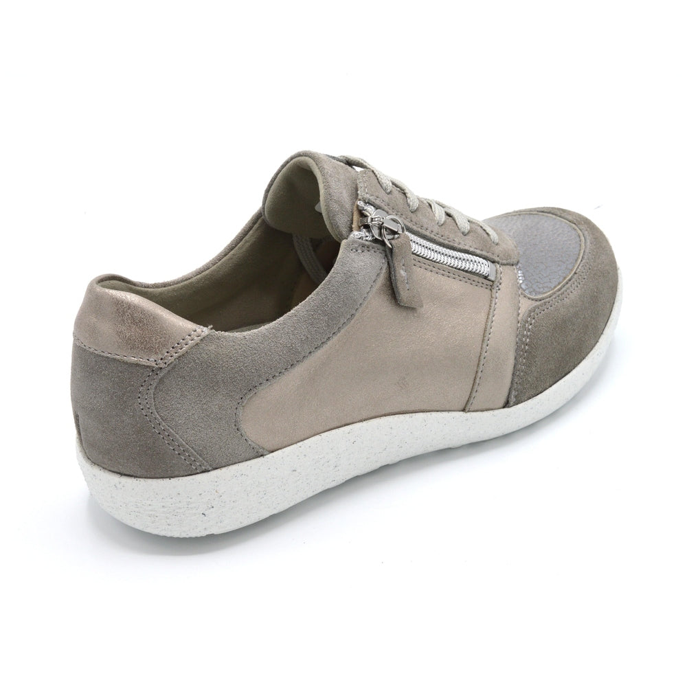 Waldlaufer Ire - Ladies Extra Wide Summer Trainer - Grey — Wide Shoes