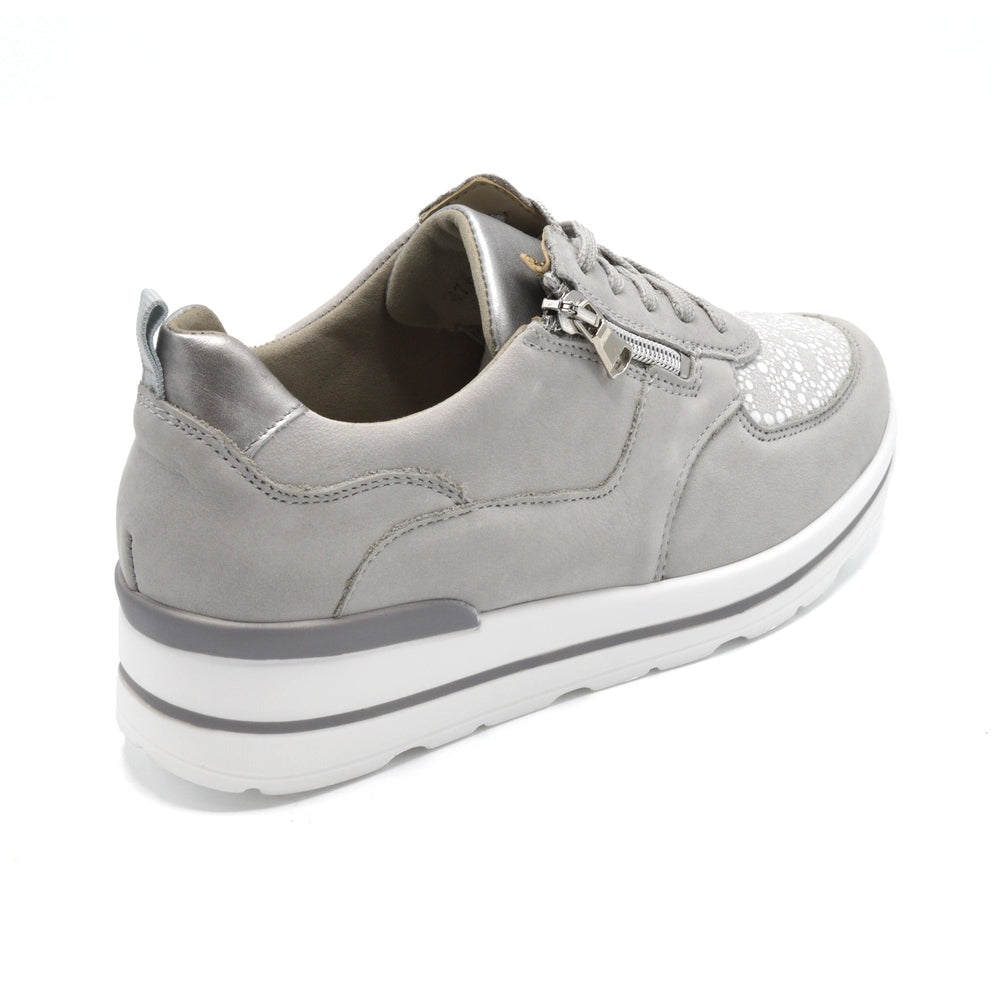 Waldlaufer Sarah - Ladies Extra Wide Summer Trainer - Grey — Wide Shoes