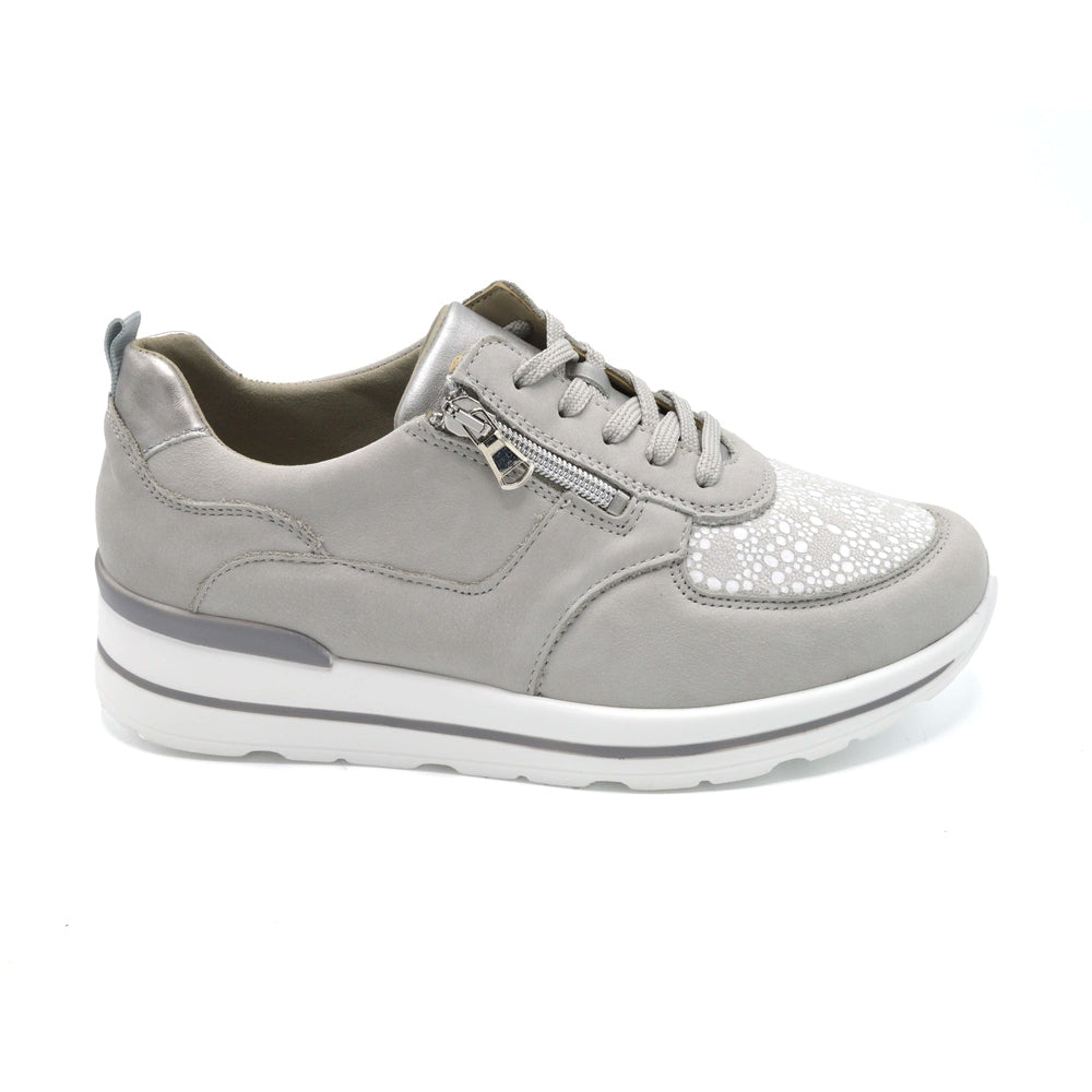Waldlaufer Sarah - Ladies Extra Wide Summer Trainer - Grey – Wide Shoes