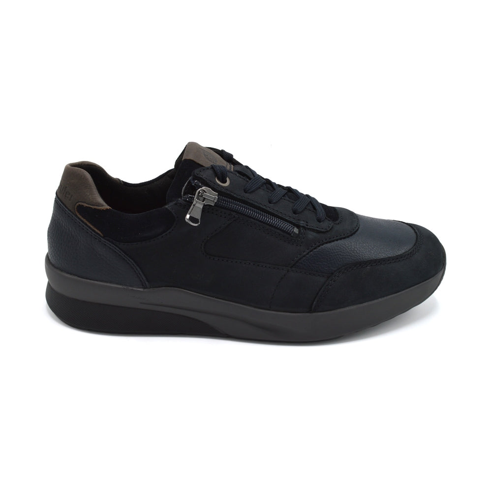 Waldlaufer Fabian - Trendy Extra Wide Trainer - Side Zip - Black – Wide ...