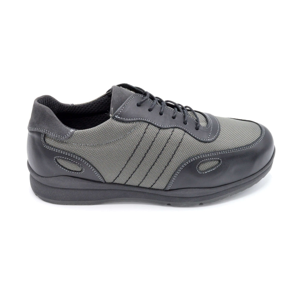DB Dawson - Mens Extra Wide Trainer- 6V(6E-8E) Fitting - Grey/Black ...
